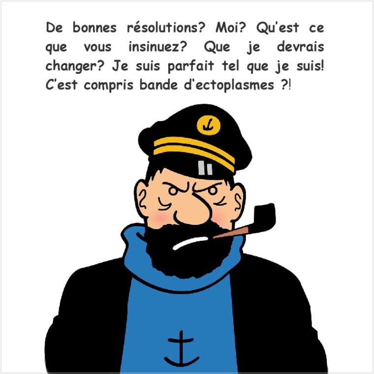 Bonnes Résolutions 2023 – Capitaine Haddock – Rock & Roll Bordel!